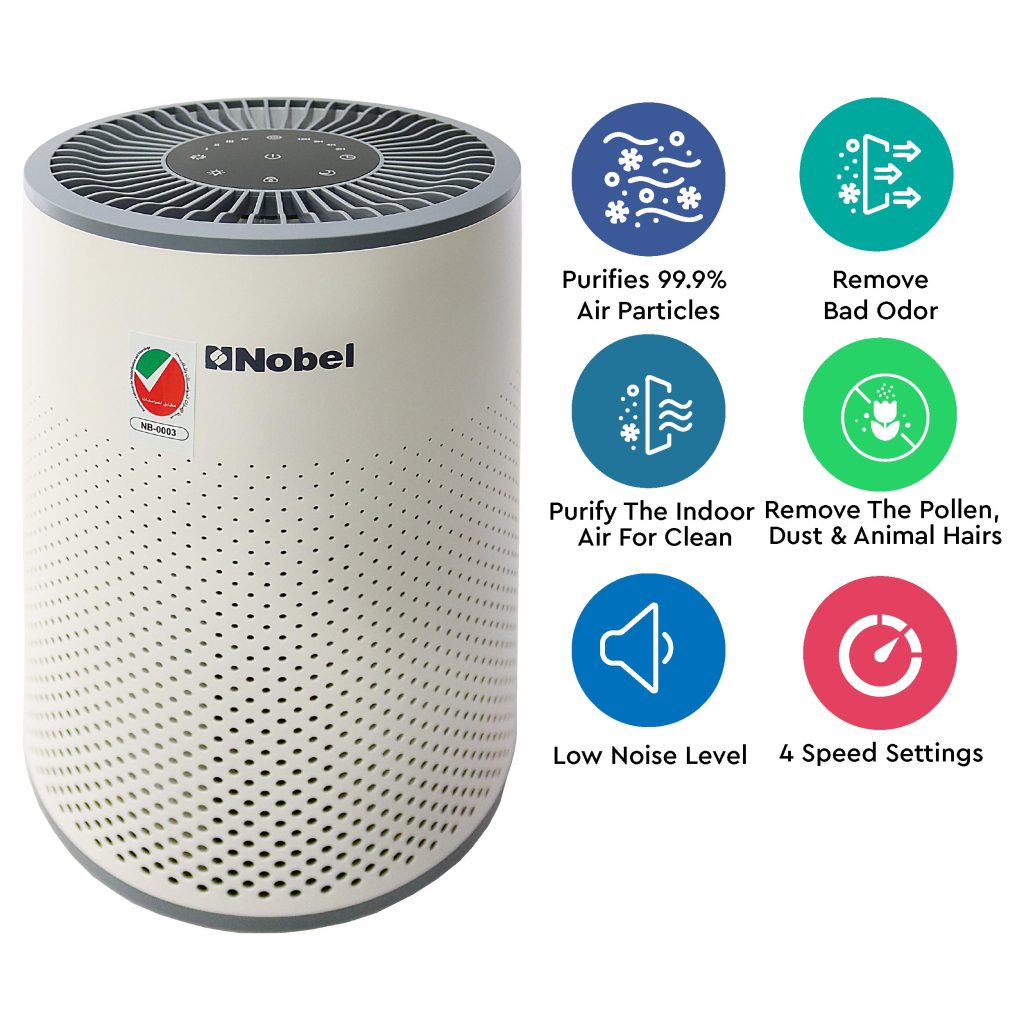 Nobel Air Purifier 14 Square Meter Area To Clean 3 HEPA Filters 4 Speed ...